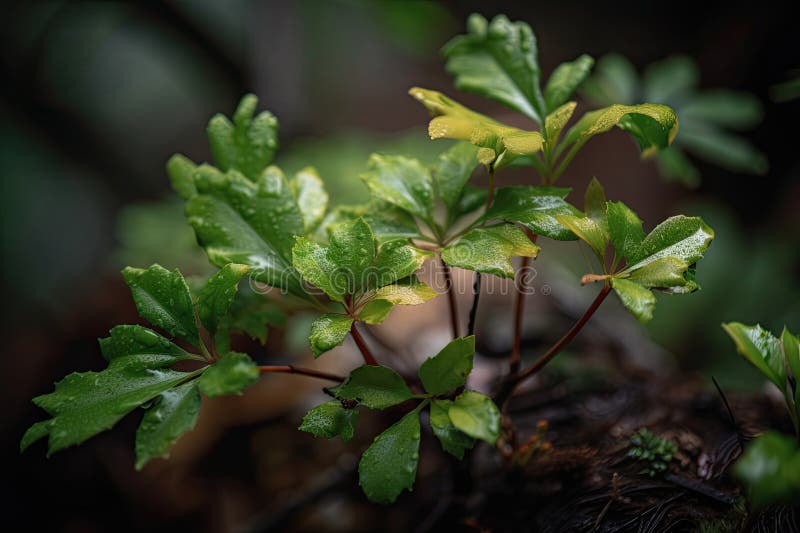 Cluster of Plant Leaves Bursting Forth with New Life, Each Leaf Unique ...