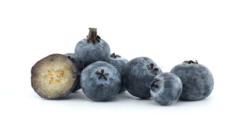 A Cluster of Plump Blueberries, Including a Cross-section, are ...