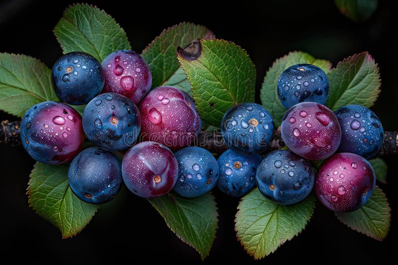 A Cluster of Plums, a Fruit and Natural Food, Rest on the Table Stock ...