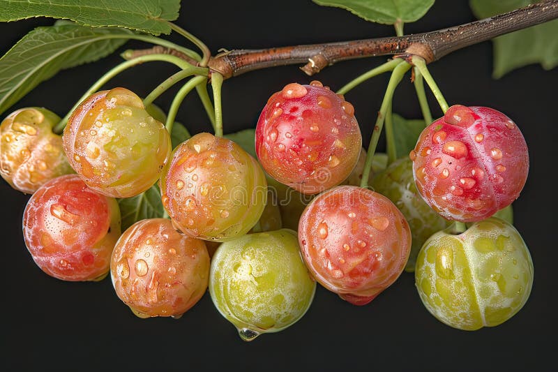 A Cluster of Plums, a Fruit and Natural Food, Rest on the Table Stock ...