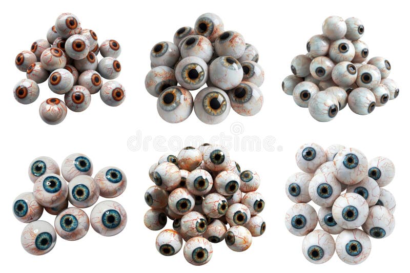 A Cluster of Realistic Eyeballs Arranged in Various Formations Stock ...