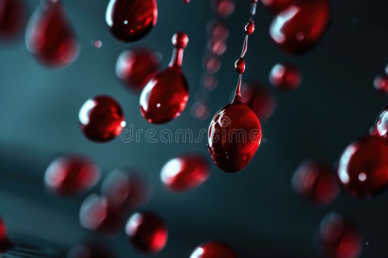 A Cluster of Red Balls Suspended in the Air, No Visible Strings or ...