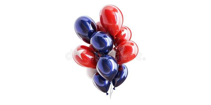 Cluster of Red and Blue Balloons Isolated on Transparent Background ...