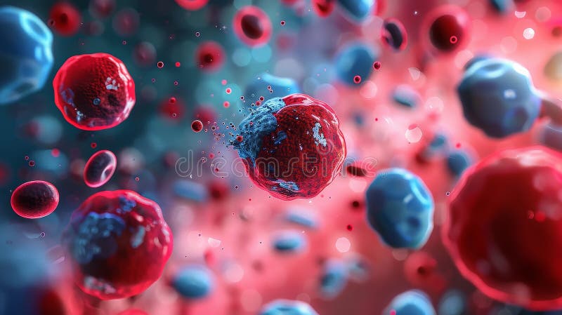 A Cluster of Red Blood Cells Suspended in Mid-air, Showcasing Their ...