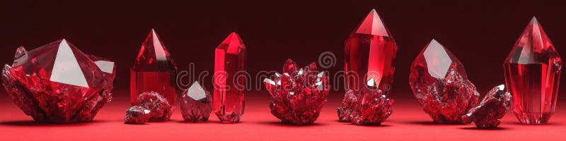 A Cluster of Red Crystals Sits Atop a Vibrant Red Surface, Offering a ...