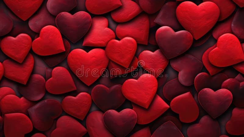 Cluster of Red Heart Shapes Stock Illustration - Illustration of ...