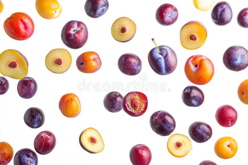 A Cluster of Ripe Plums Lying Side by Side Stock Image - Image of ...