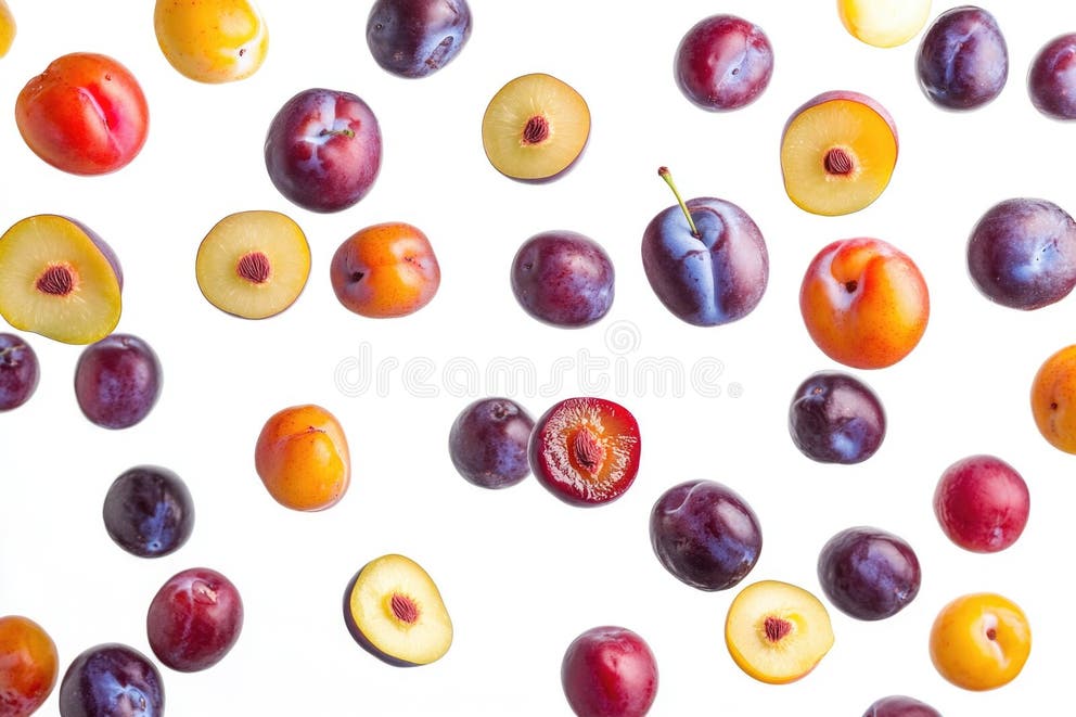 A Cluster of Ripe Plums Lying Side by Side Stock Image - Image of ...