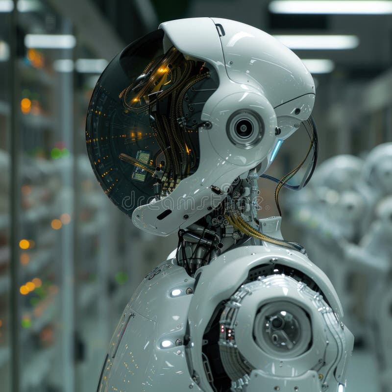 Cluster of Robots in Room stock photo. Image of electronic - 310454072