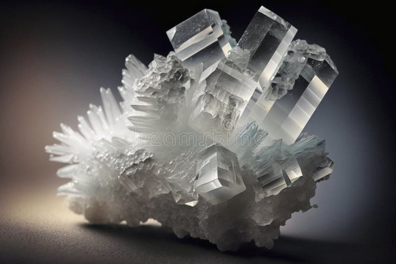 A Cluster of Selenite Crystals Stock Illustration - Illustration of ...