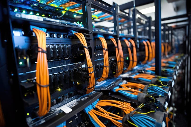 A Cluster of Servers Mounted in a Network Rack Stock Image - Image of ...