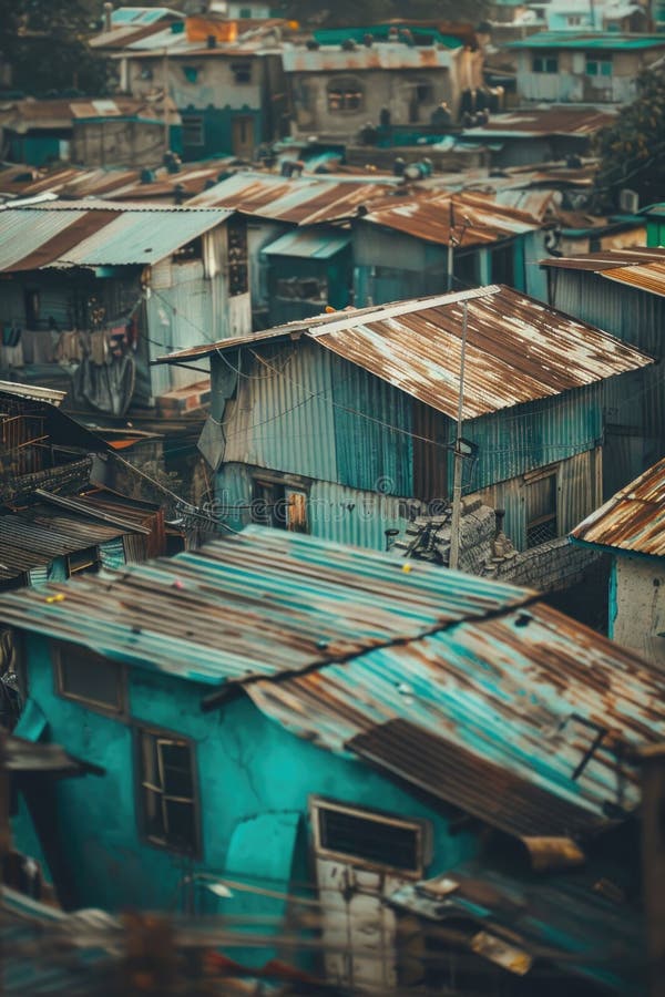 Cluster of Shacks in Urban City, Suitable for Social Issues Concept ...