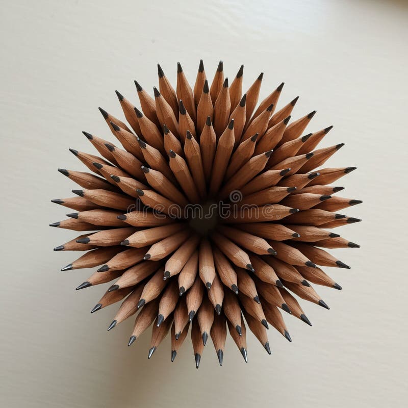 A Cluster of Sharpened Wooden Pencils Arranged with Their Pointed Ends ...