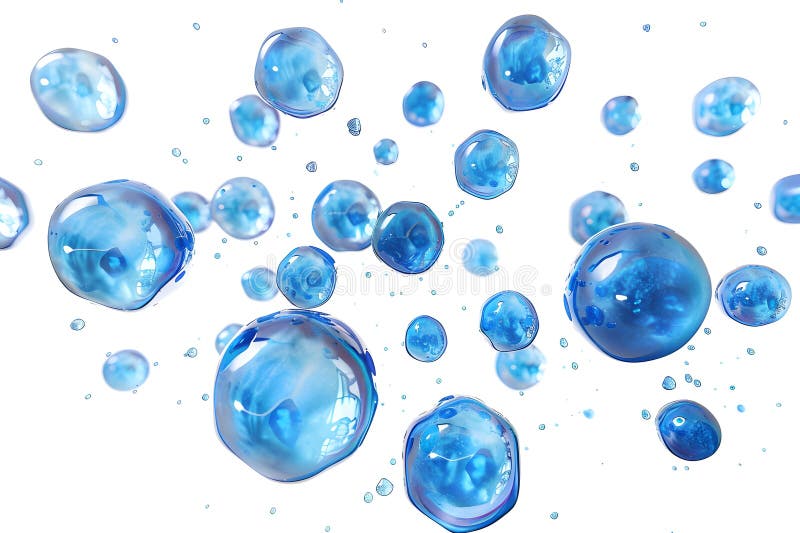A Cluster of Translucent Blue Orbs Filled with Smaller Orbs Floats ...