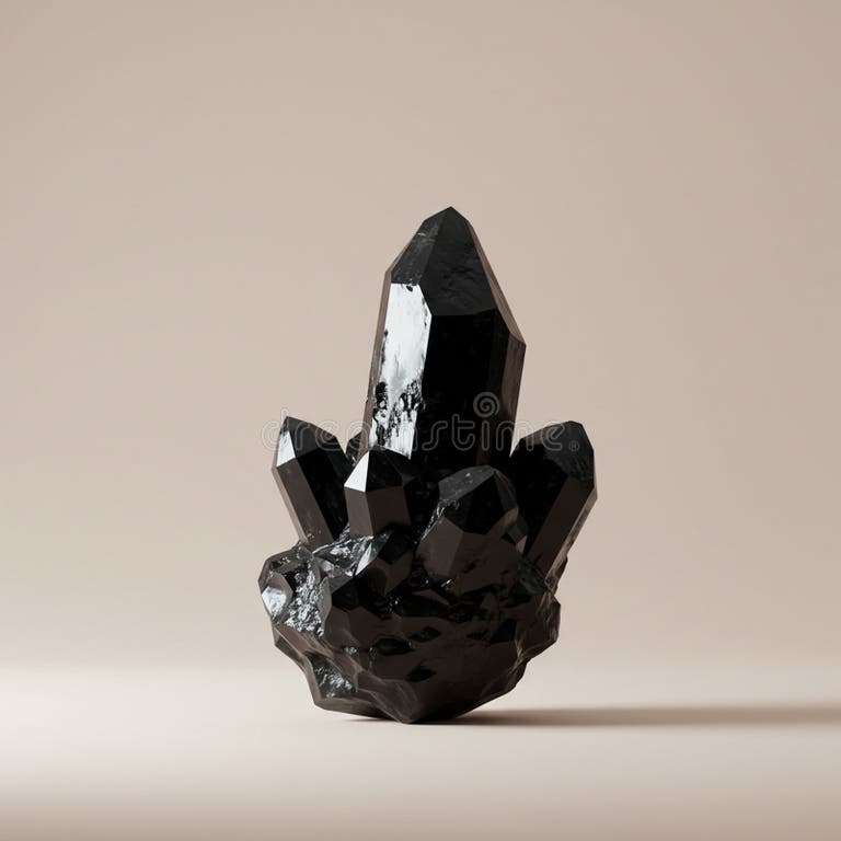 Cluster of Shiny Black Crystals on a Smooth Surface, Appearing Like a ...