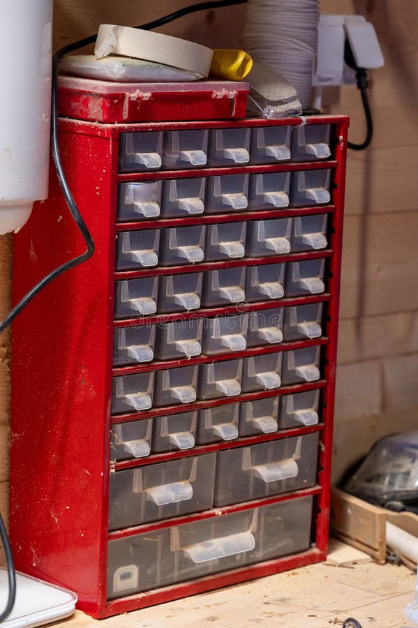 Cluster of Small Plastic Boxes To Collect Small Things in Stock Image ...