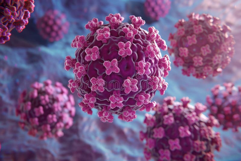 A Cluster of Small, Round, Purple Objects in Focus Stock Illustration ...