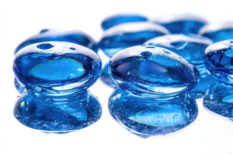 A Cluster of Small, Shiny Blue Glass Beads in a Tight Frame Stock Photo ...