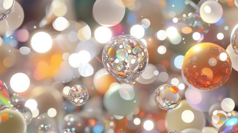 A Cluster of Sparkling Spheres in Various Colors and Sizes. Stock Image ...