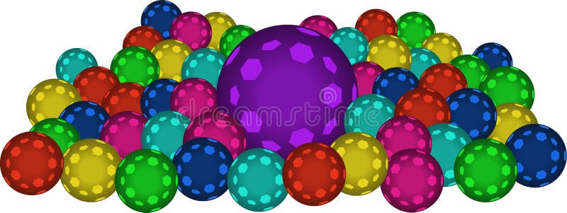 A Cluster of Spheres with One Large Sphere in the Middle Stock Vector ...