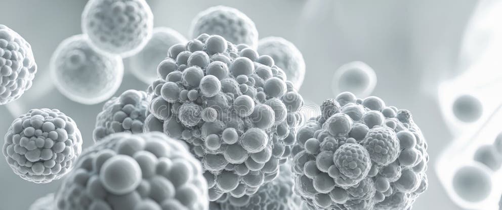 Cluster of Spherical Bacteria Magnified Under a Microscope. Stock Image ...