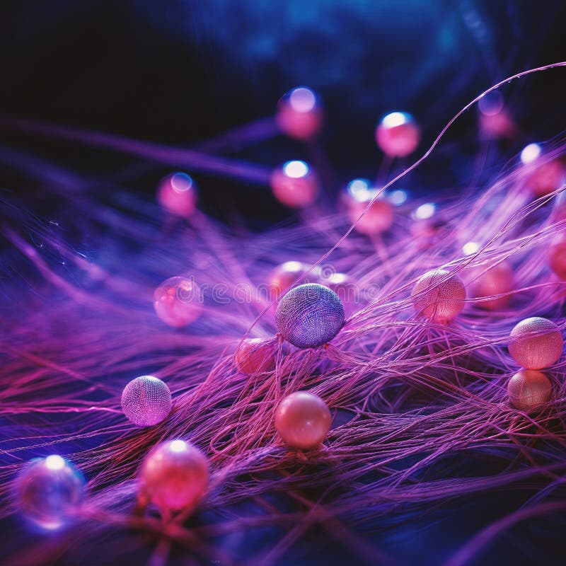 A Cluster of Spherical Objects Amidst a Network of Fiber-like Strands ...