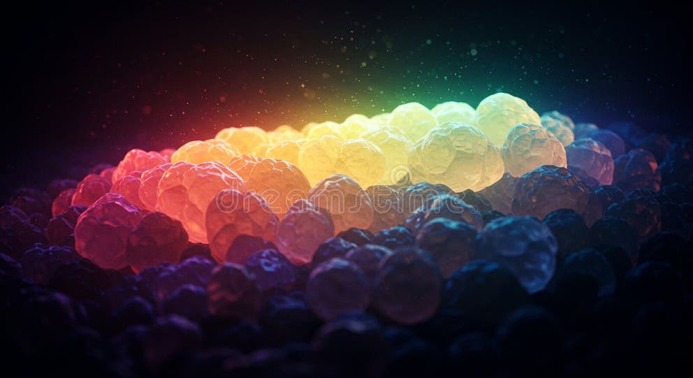 A Cluster of Spherical Objects, Resembling Round, Translucent Stones or ...