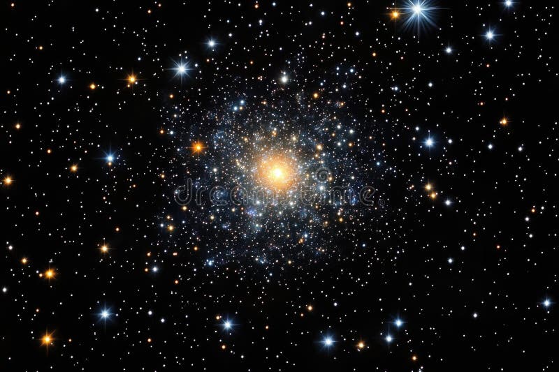 A Cluster of Stars Shining Bright in the Dark Night Sky Stock Image ...