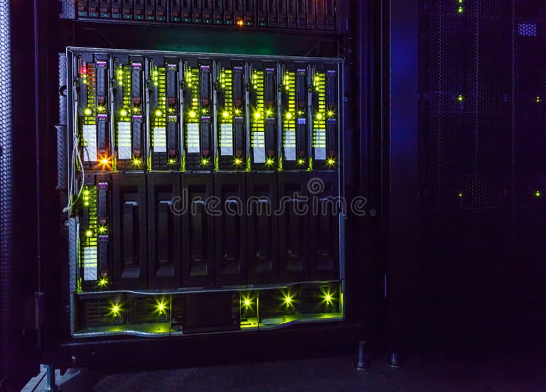 Cluster Storage of Supercomputer in a Data Center Stock Photo - Image ...