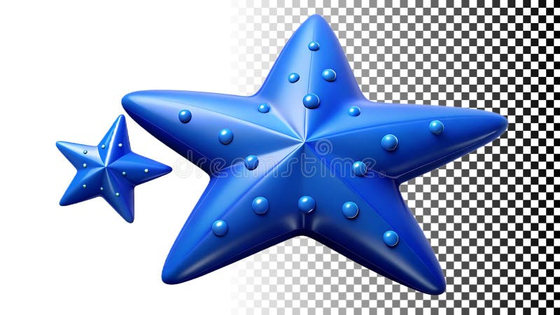 Cluster of Blue Metallic Stars, Abstract Geometric Shapes, Shine Png ...