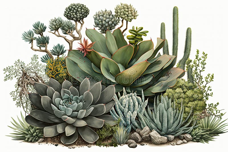 Cluster of Succulent Plants, Surrounded by Greenery and Natural ...