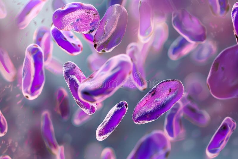 Macro Close-up Group of Germs and Bacteria in Water Disease Medical ...