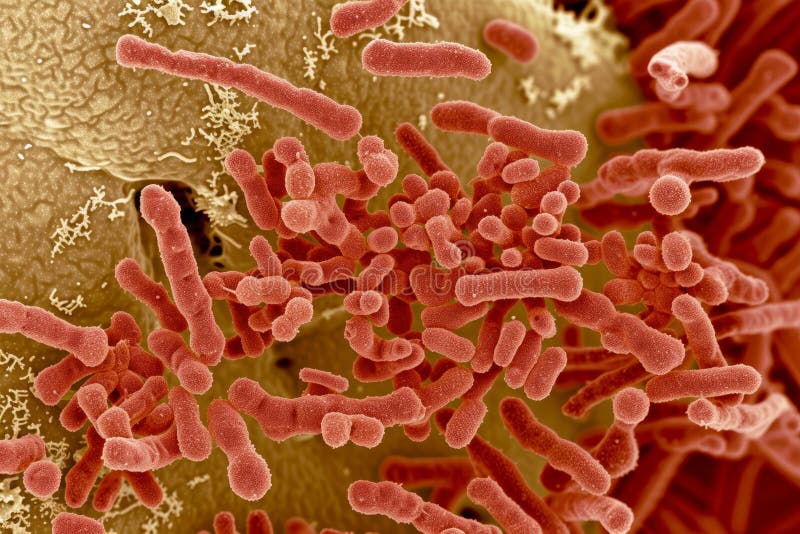 Macro Close-up Group of Germs and Bacteria in Water Disease Medical ...