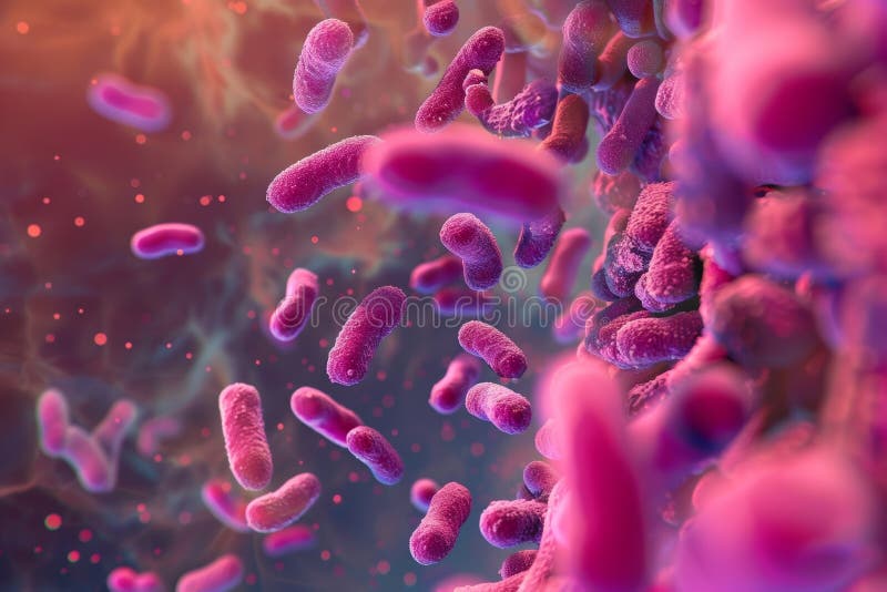 Macro Close-up Group of Germs and Bacteria in Water Disease Medical ...