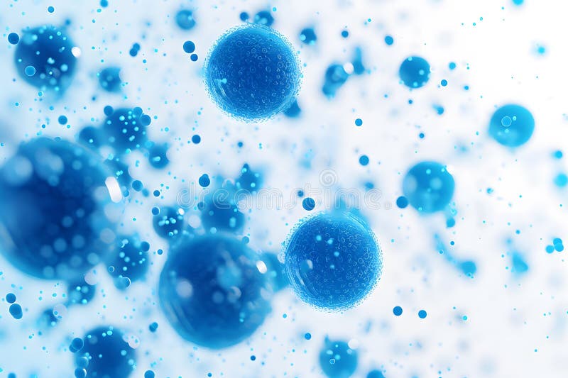 A Cluster of Translucent Blue Orbs Filled with Smaller Orbs Floats ...