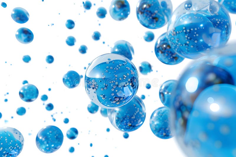 A Cluster of Translucent Blue Orbs Filled with Smaller Orbs Floats ...