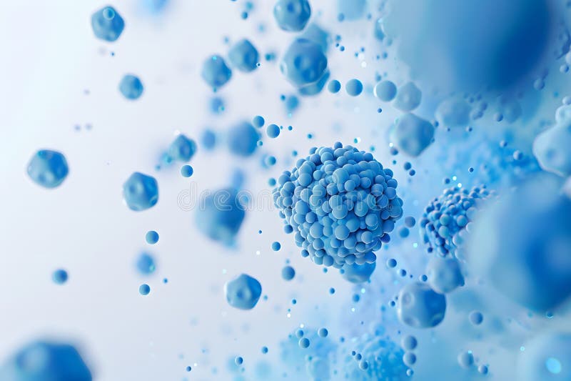 A Cluster of Translucent Blue Orbs Filled with Smaller Orbs Floats ...