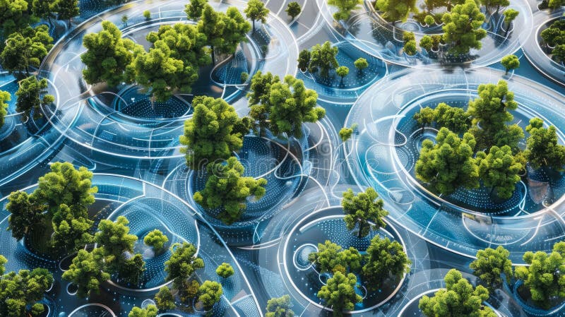 Cluster of Trees in the Center of a Field Stock Image - Image of ...