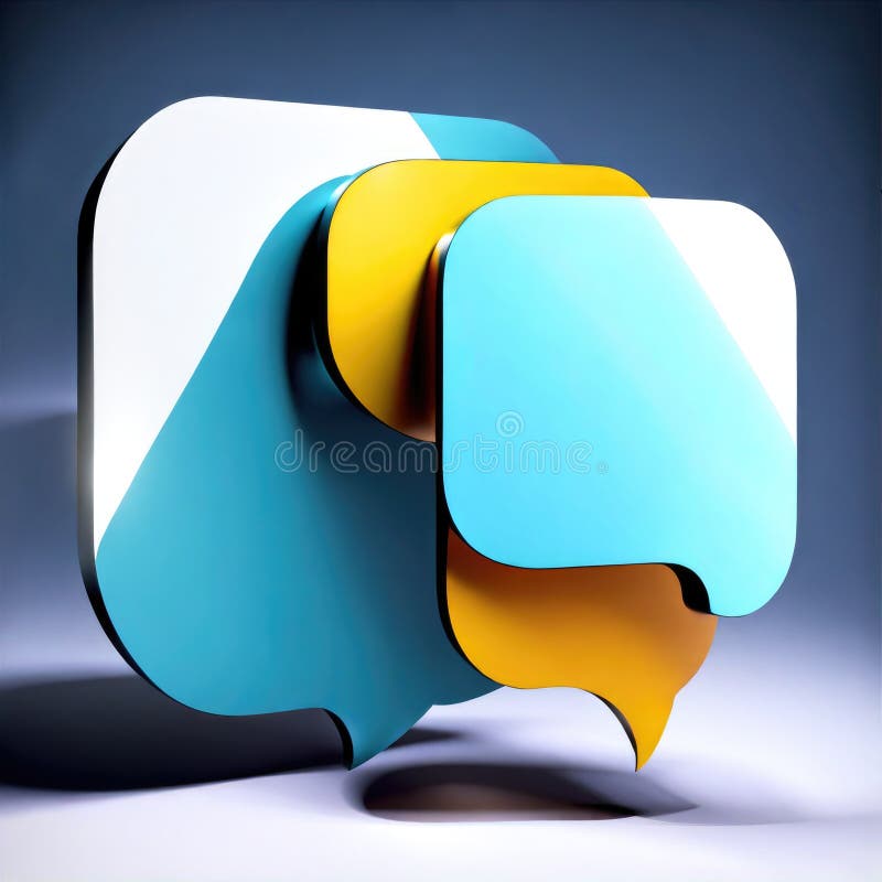 Cluster of Colorful 3D Speech Bubbles in Discussion Stock Illustration ...