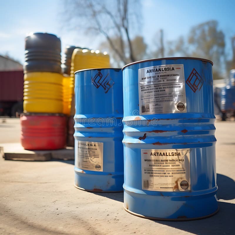 A group of blue barrels stock illustration. Illustration of barrels ...