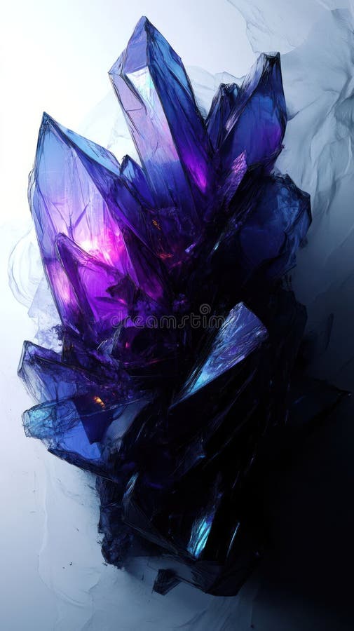 A Cluster of Vibrant Purple Crystals Reflecting Light, Showcasing Their ...