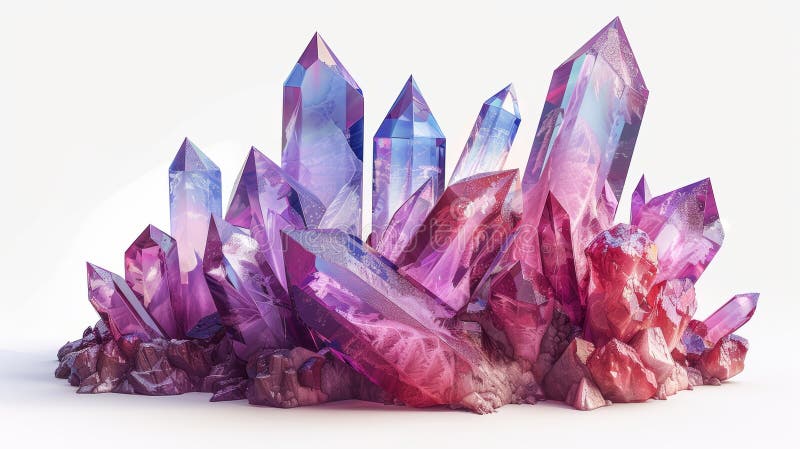 A Cluster of Vibrant Purple and Pink Crystals, Sparkling and ...