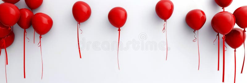 A Cluster of Vibrant Red Balloons Hangs from Strings, Adding a Cheerful ...
