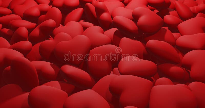 Cluster of Vibrant Red Hearts Representing Overflowing Love and Passion ...