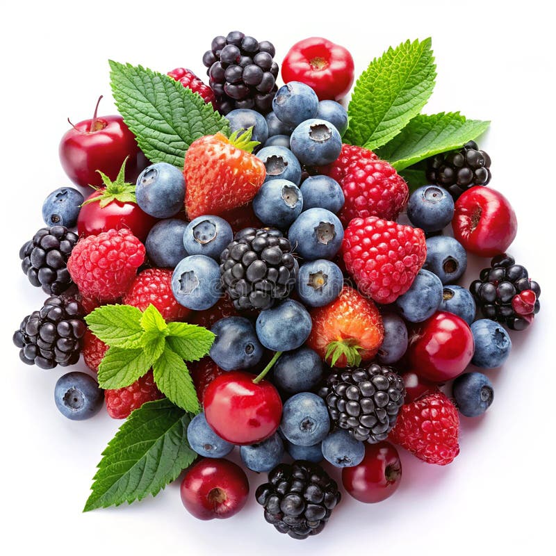 "Cluster of Wild Berries on White Background Stock Illustration ...