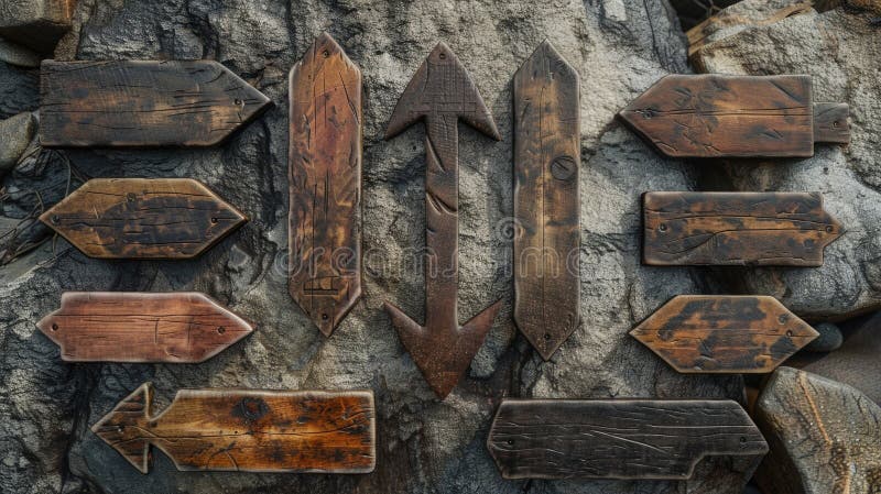 A Cluster of Wooden Arrows Stuck in a Tree Trunk, Possibly Used for ...