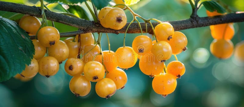 Cluster of Yellow Berries Hanging from Tree Stock Image - Image of ...