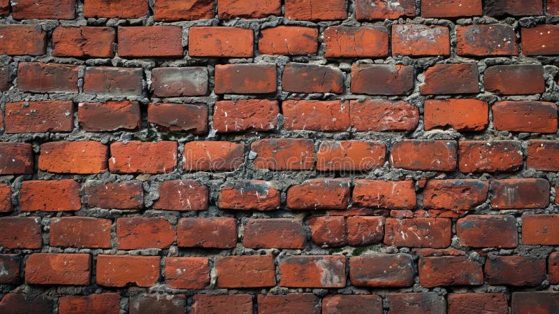 Clustered Bricks Forming a Solid Wall Structure of Red Bricks with a ...