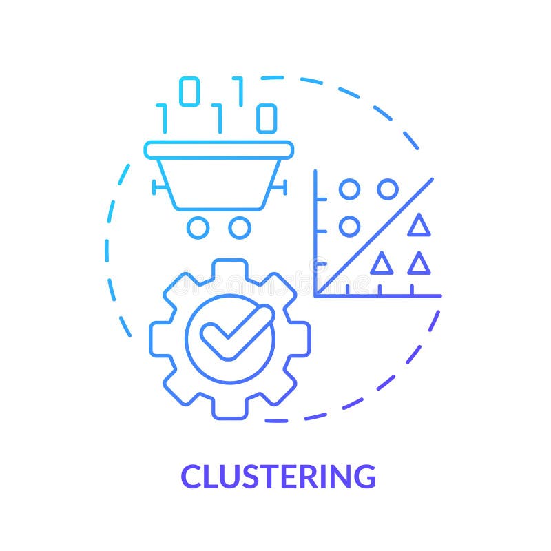 Clustering Blue Gradient Concept Icon Stock Vector - Illustration of ...