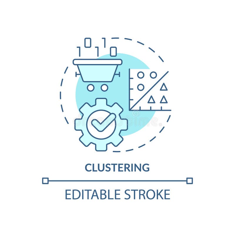 Clustering Turquoise Concept Icon Stock Vector - Illustration of ...
